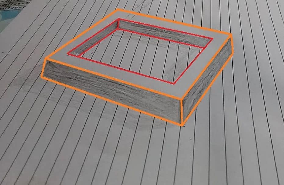 How to draw a 3D floating frame || 3D Trick Art on paper ...