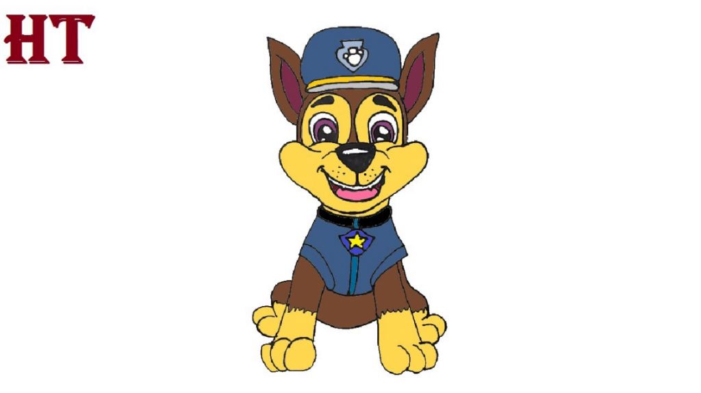 How to draw chase from paw patrol step by step - Entertainment for All
