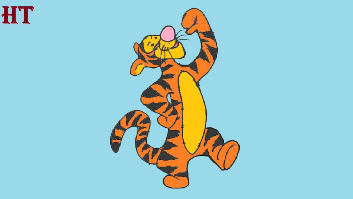 How to draw Tigger from winnie the pooh step by step | Easy drawings ...