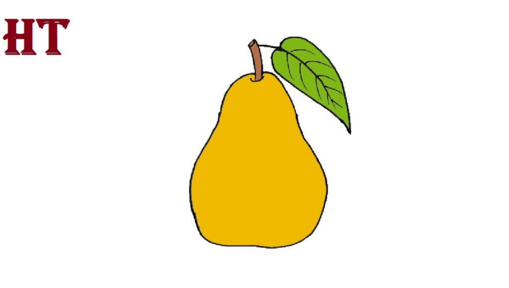 How to draw a pear step by step || Fruit Drawings easy - Entertainment ...