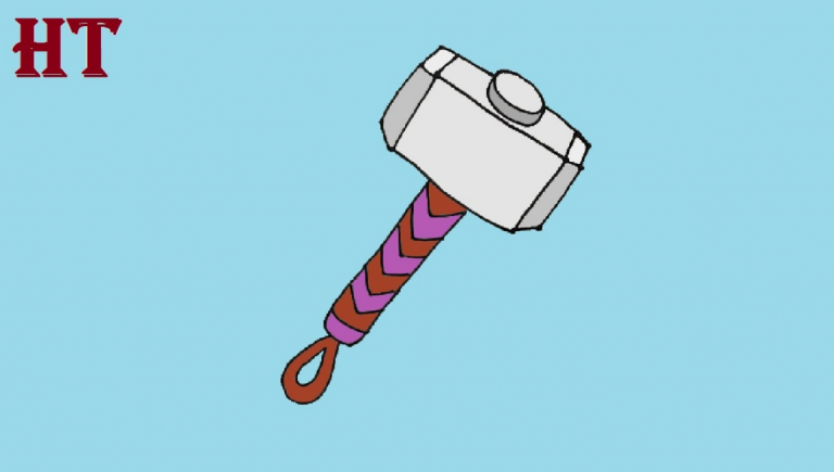How to draw thor hammer step by step | Easy hammer drawing ...