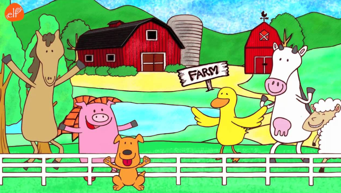 The Animals On The Farm - Funny songs for kids - HTFunny.com
