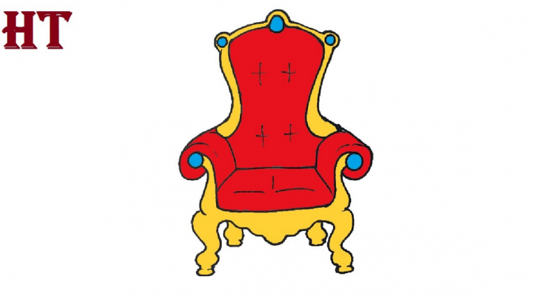 How to Draw a Throne step by step | Easy chair drawing - Entertainment ...