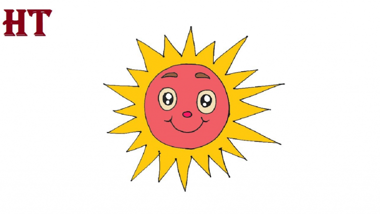 How to draw a cartoon sun cute step by step | Easy sun drawing for kids ...