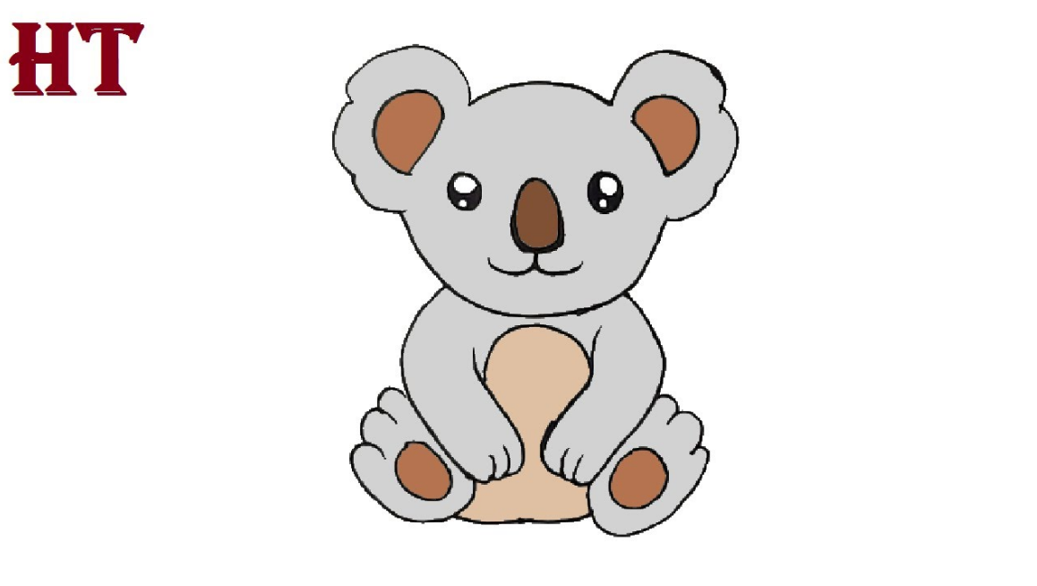 How to draw a Koala Bear Step by Step | Easy Koala Drawing for kids and ...