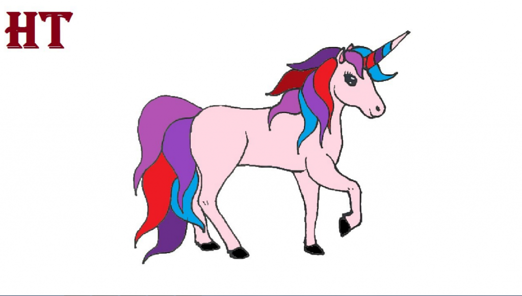 How to draw a Unicorn step by step | Easy drawing animation for kids ...