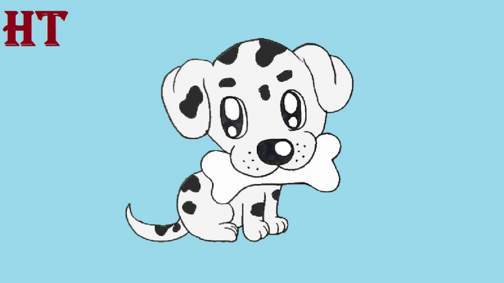 How to draw a cartoon Dog Step by Step || Easy Dog Drawing for kids and ...