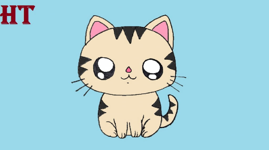 How to draw a cartoon Cat step by step | Easy to draw cute cat ...