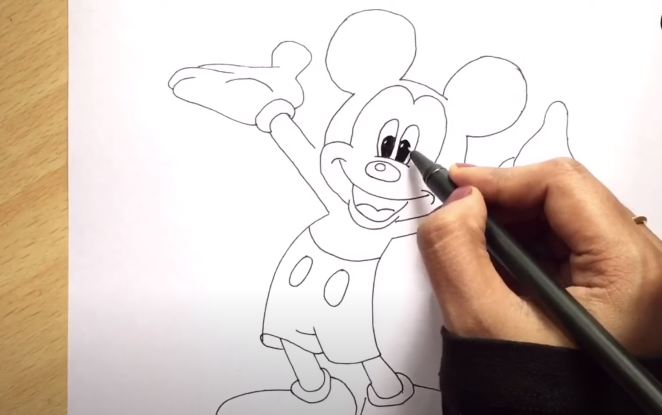 Easy drawing mickey mouse | How to draw mickey mouse step by step ...