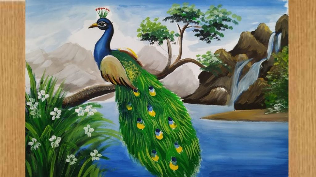 How to draw a Peacock bird step by step | Easy drawing a Peacock bird ...