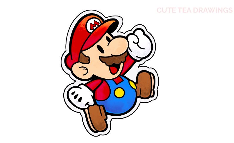 How To Draw Paper Mario step by step - HTFunny.com