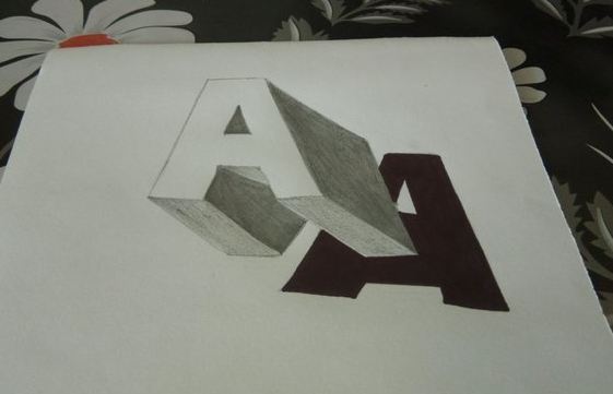 How to Draw 3D Braille "A" step by step - Draw optical illusions ...