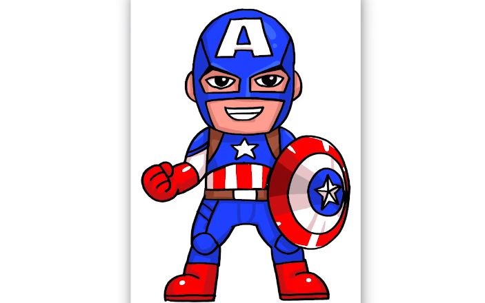 How to draw captain america step by step | Easy drawing captain america ...