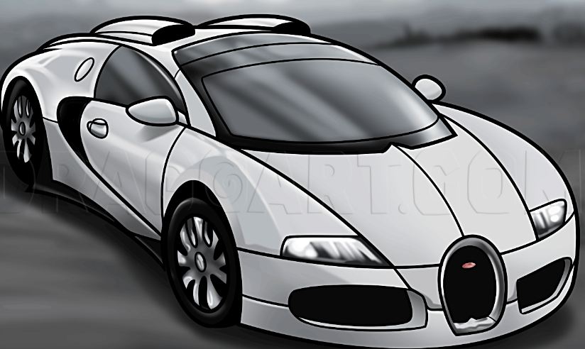 How to Draw A Bugatti Chiron step by step - Realistic Car Drawing ...