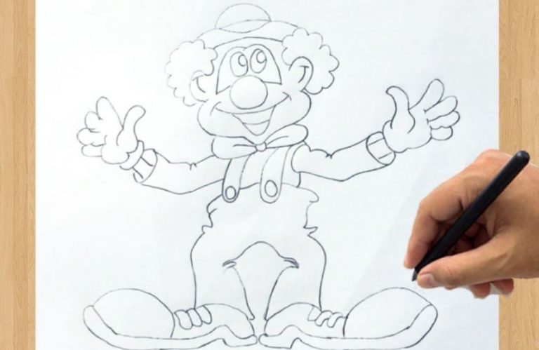 How To Draw a Clown step by step - Easy drawing Clown - Entertainment ...