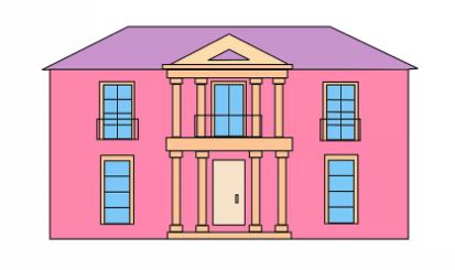 Easy to draw a mansion step by step - House drawing - Entertainment for All