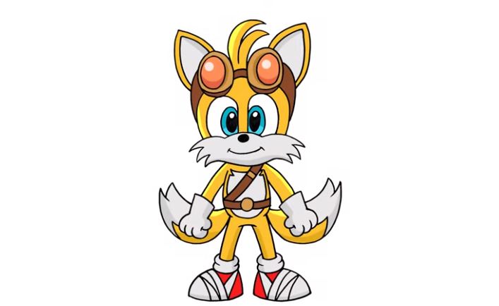 Easy Tails drawing step by step | Sonic Boom - HTFunny.com