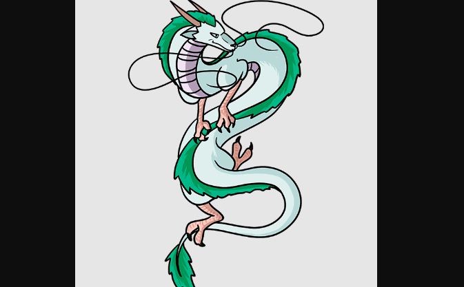 How to Draw Haku Dragon step by step - Dragon drawing - Entertainment ...