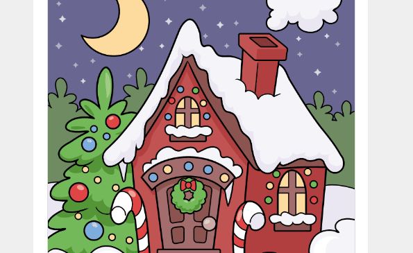 How to Draw a Christmas House step by step - Entertainment for All
