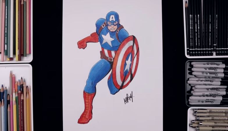 Easy Captain America Drawings - HTFunny.com