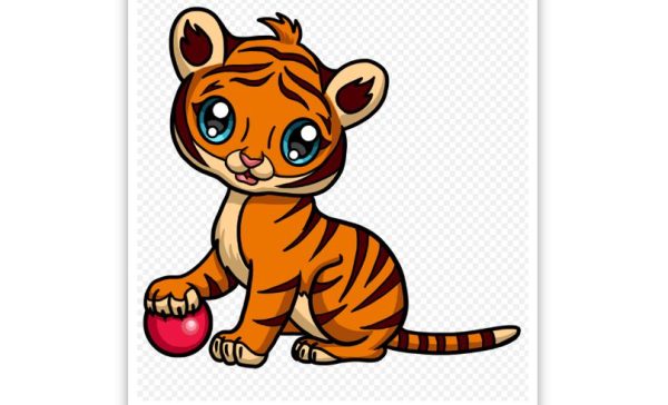 How To Draw Cute Baby Tiger Step By Step - Entertainment for All