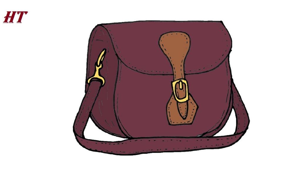 How to Draw a Hand bag step by step - HTFunny.com