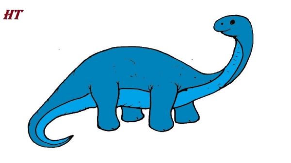 How to Draw a Brontosaurus step by step - Dinosaur Drawing ...