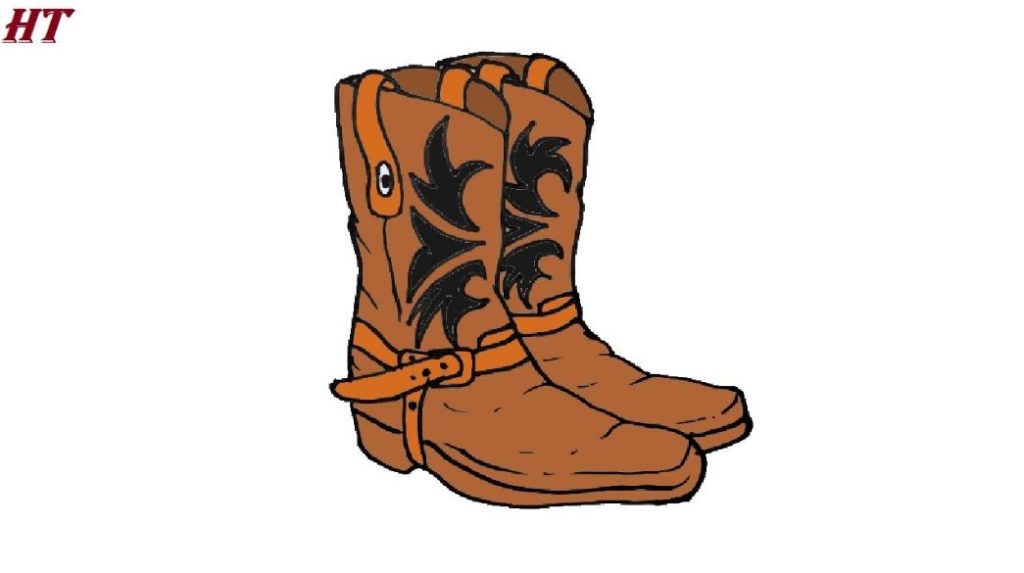 How to Draw Cowboy Boots step by step - Entertainment for All